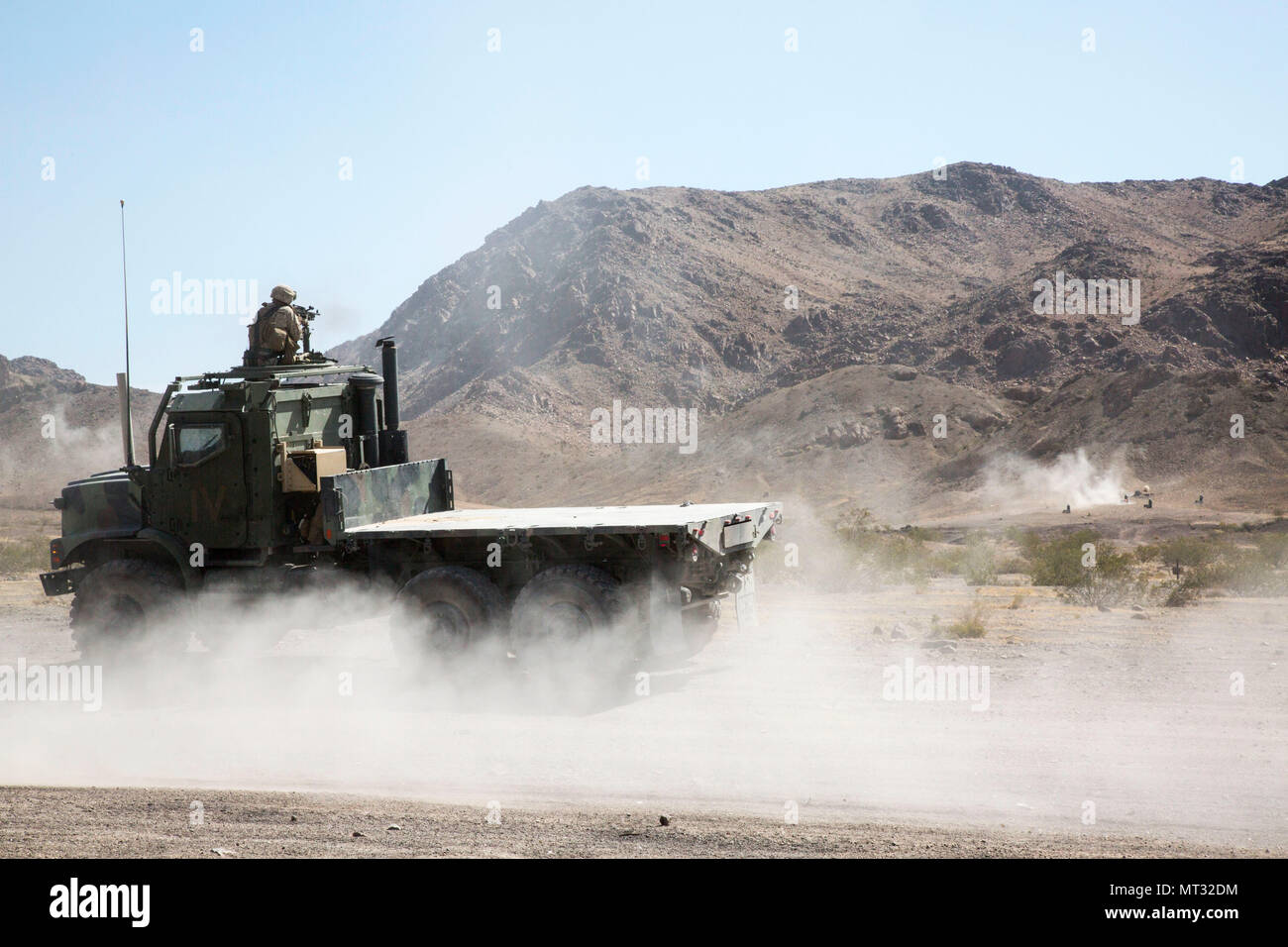 U.S. Marines from Combat Logistics Battalion 2, MAGTF-8, stage a ...
