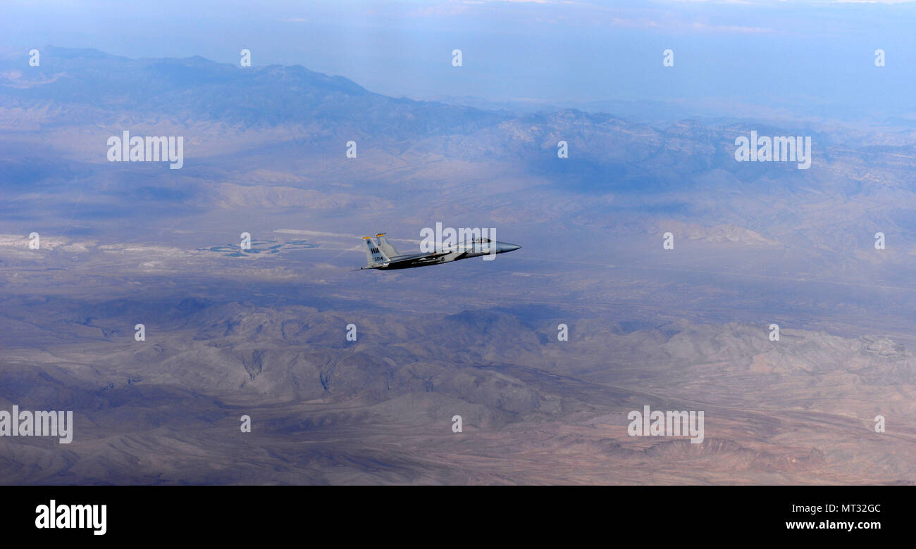 An F-15 fighter jet, assigned to the 433rd Weapons Squadron, at Nellis ...