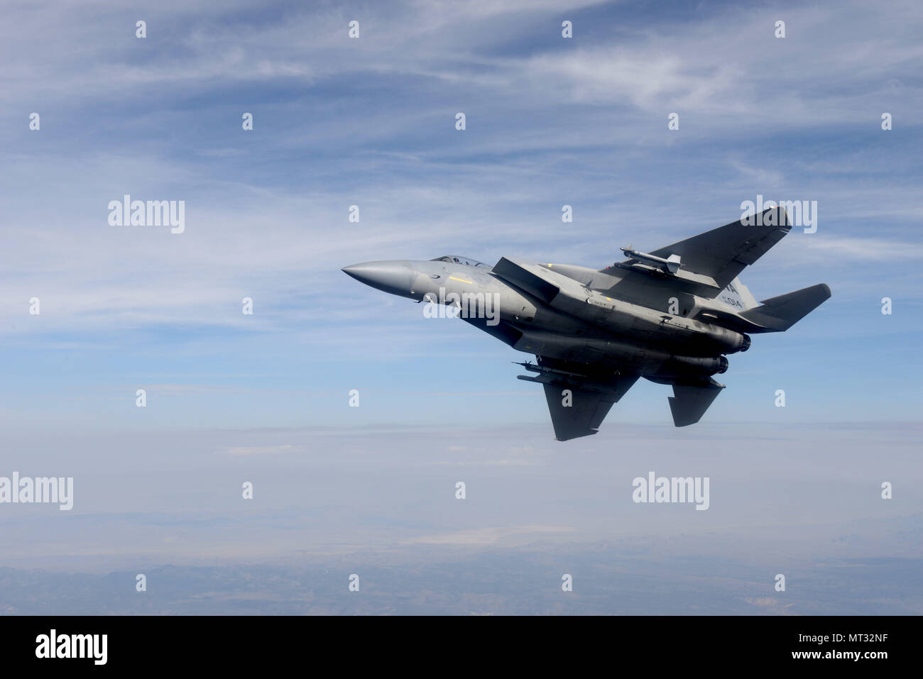 An F-15 fighter jet, assigned to the 433rd Weapons Squadron, at Nellis ...