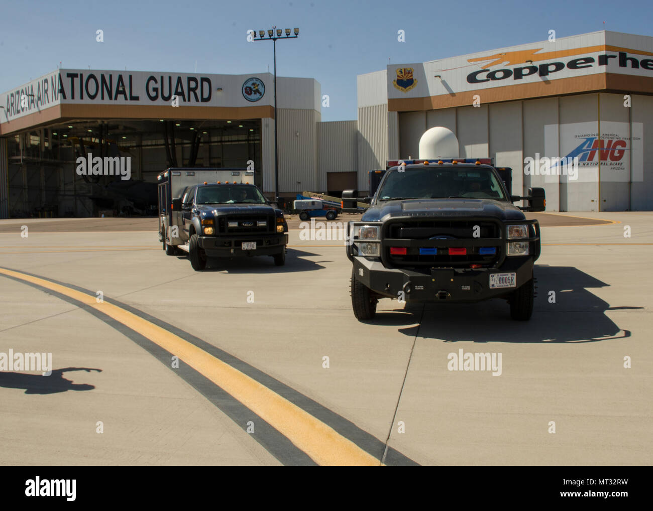 Vehicles belonging to the Arizona National Guard’s 91st Civil Support ...