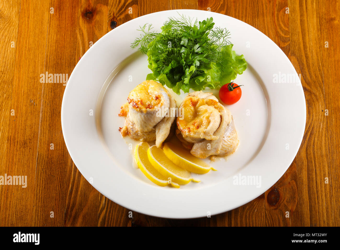 Steamed Trout fillet roll Stock Photo - Alamy