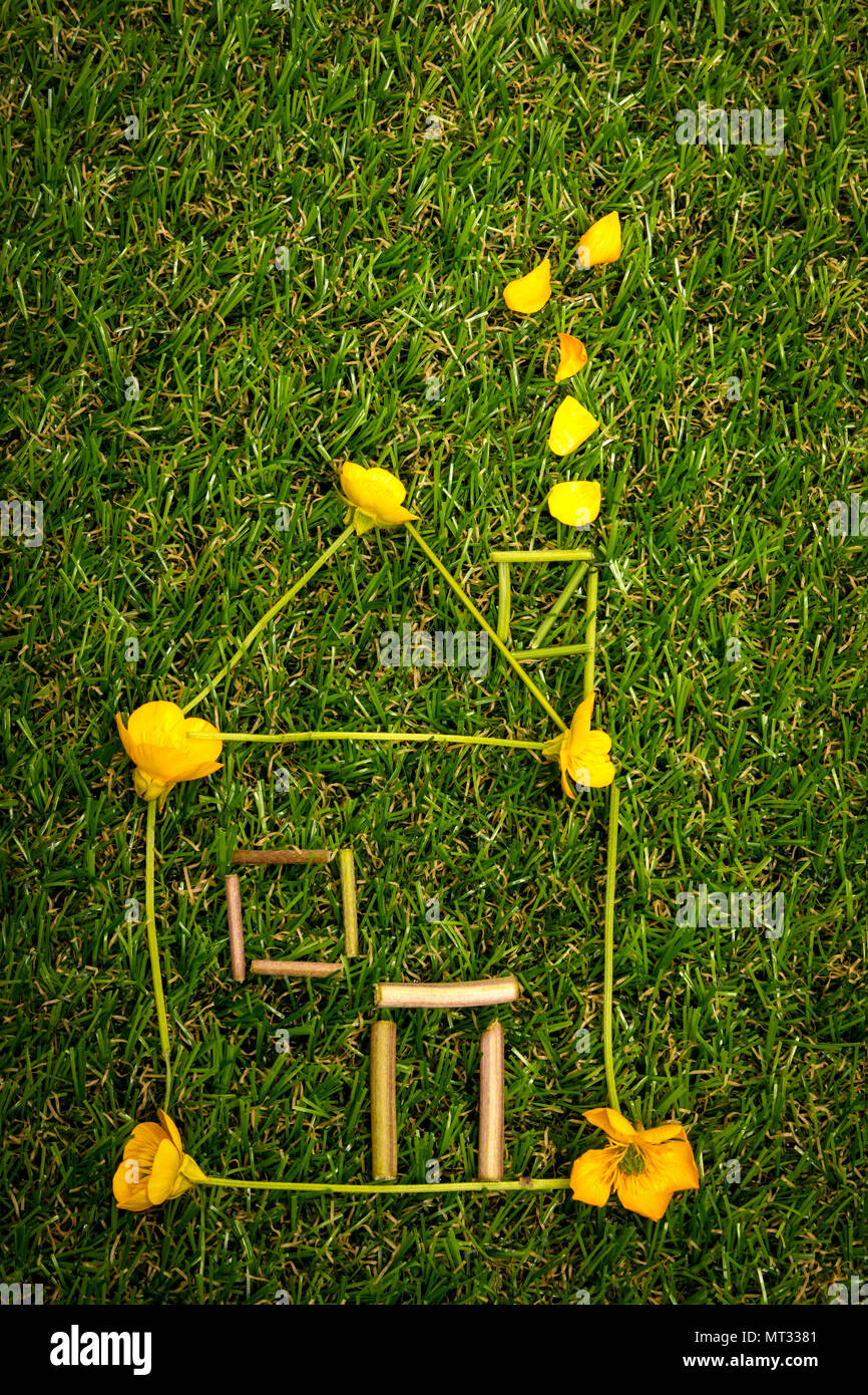 Flowers forming a house Stock Photo - Alamy