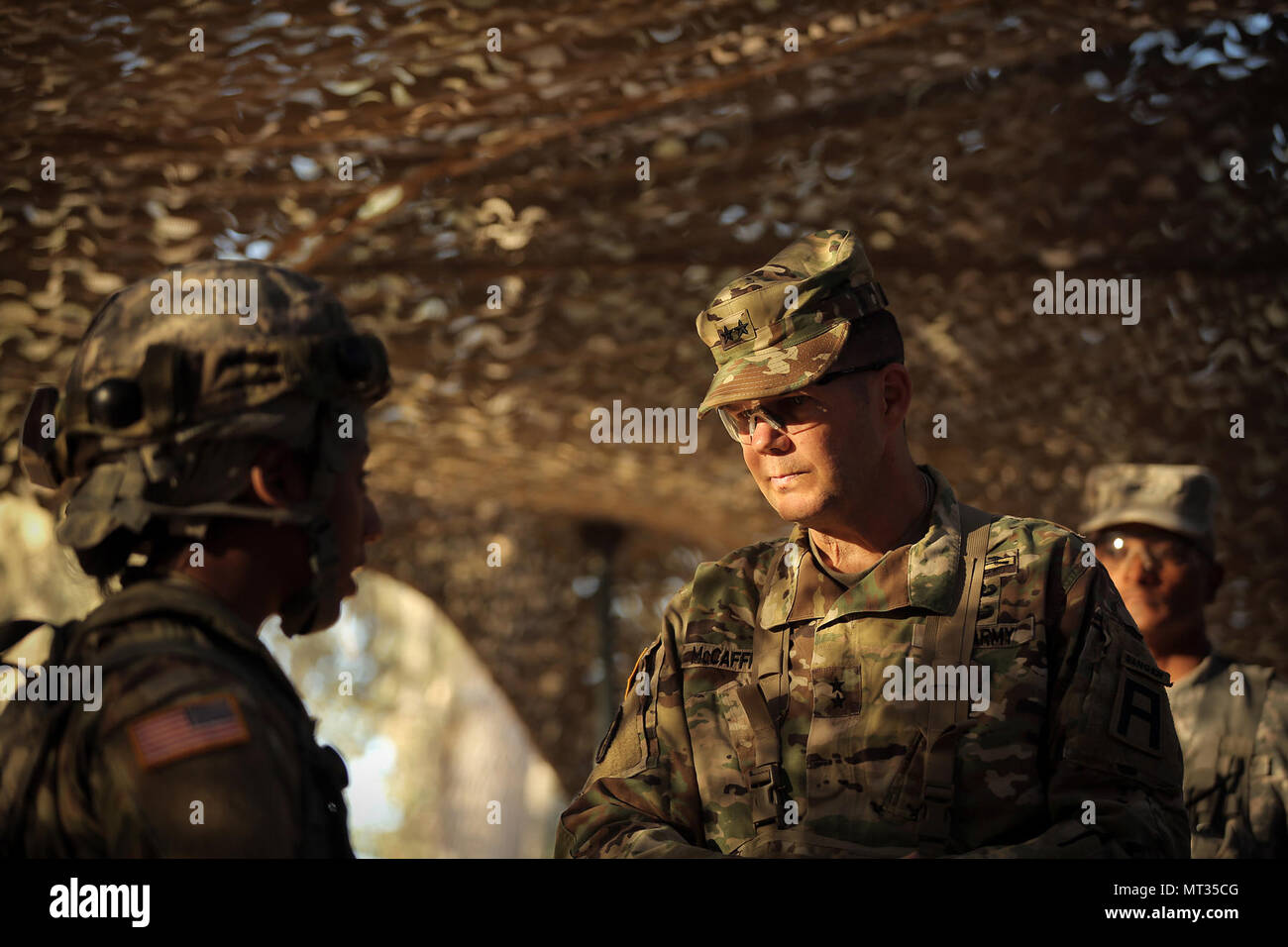 Maj. Gen. Todd McCaffrey, right, commanding general of First Army ...
