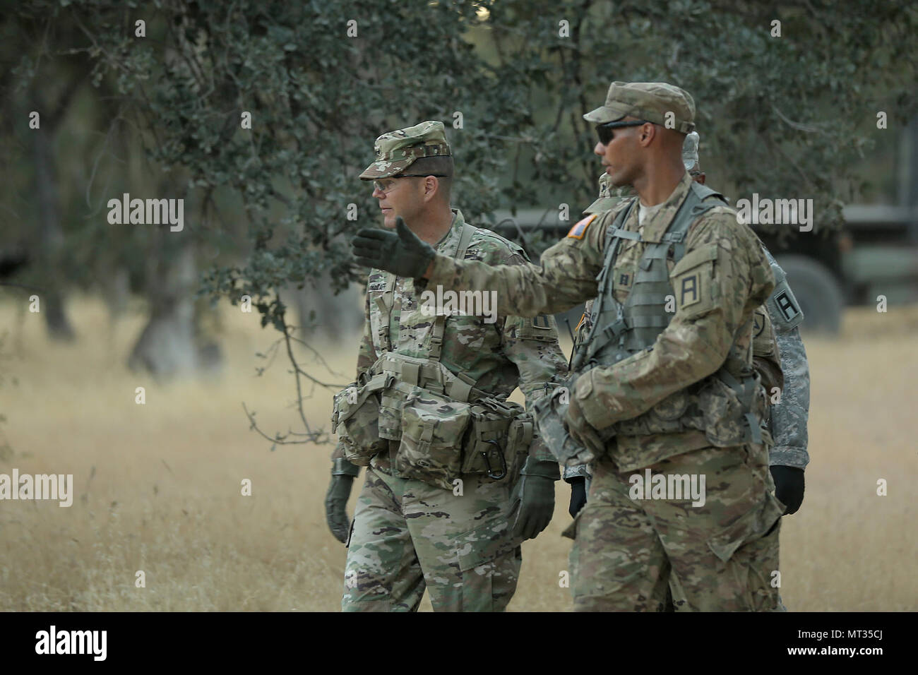 Capt. Elijah Murrell, right, of the Army Reserve’s 3rd Battalion, 383rd ...