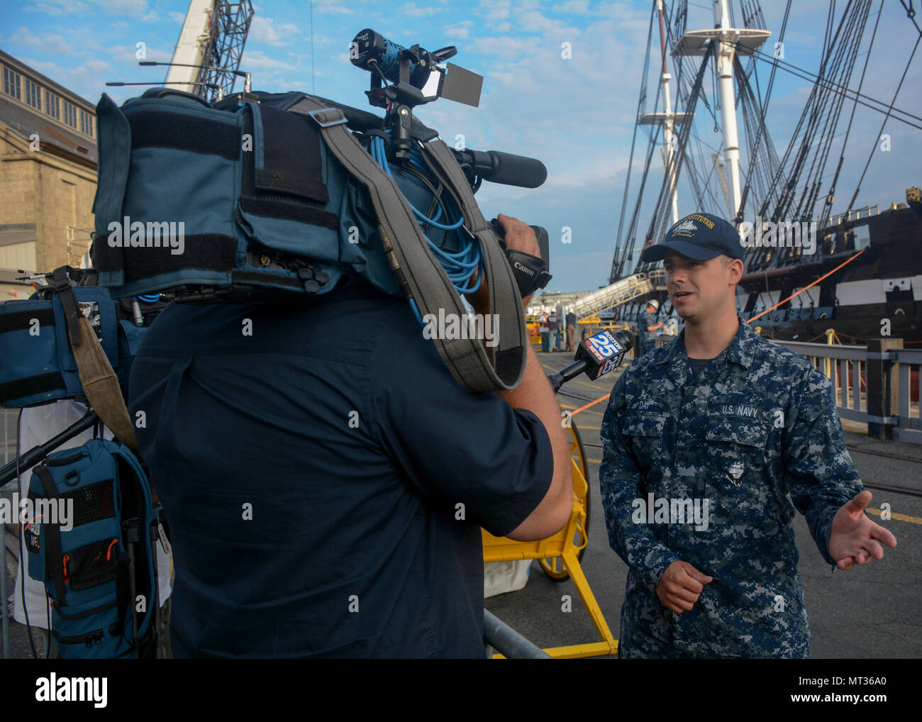 BOSTON (July 23, 2017) Seaman Anthony Day, assigned to USS Constitution ...