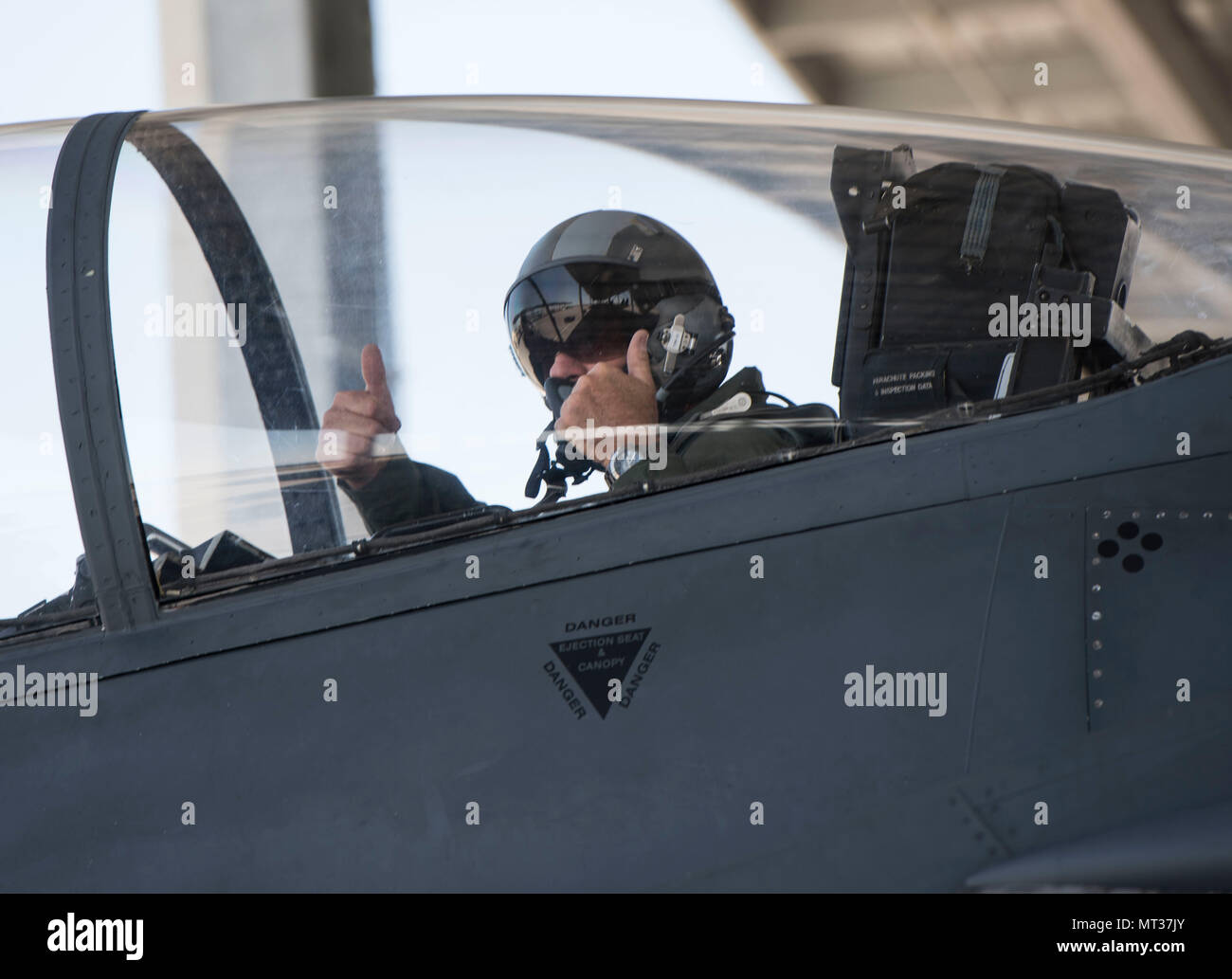 David Bergh, local civic leader, gives a thumbs up before his flight ...