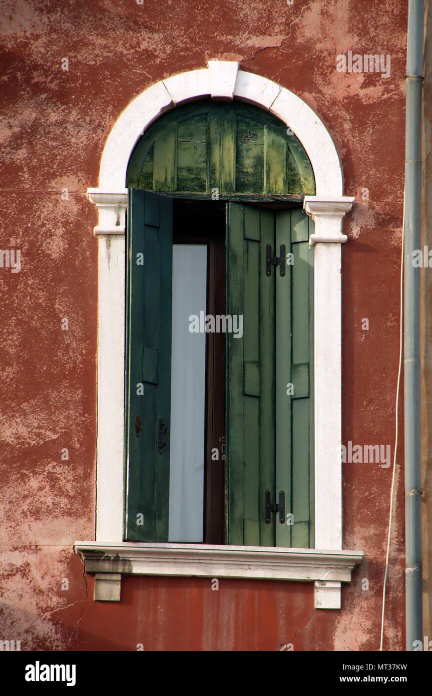 Old window in a section of wall, Venice Stock Photo - Alamy