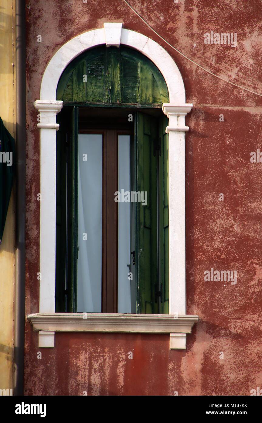Old window in a section of wall, Venice Stock Photo - Alamy