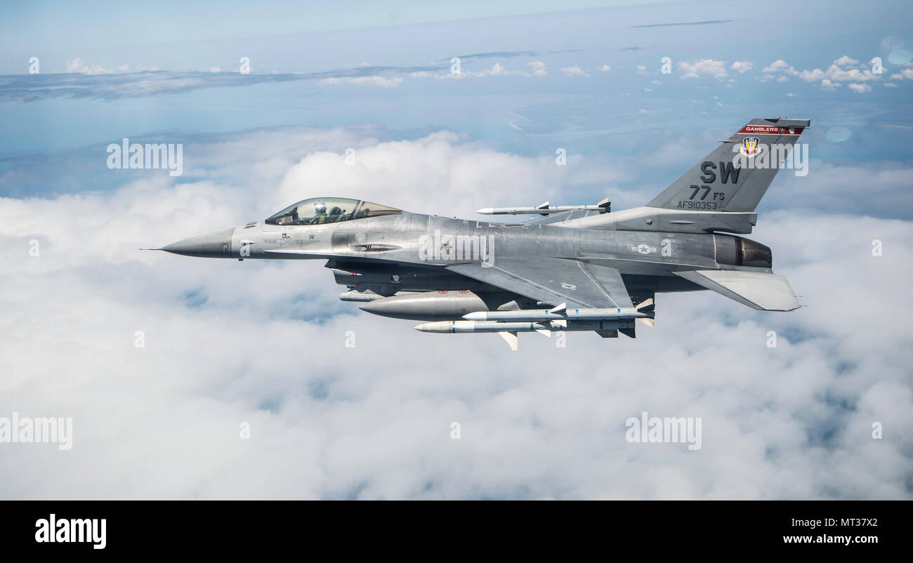 A Four-Ship formation of F-16 Fighting Falcons fly over Shaw Air Force ...
