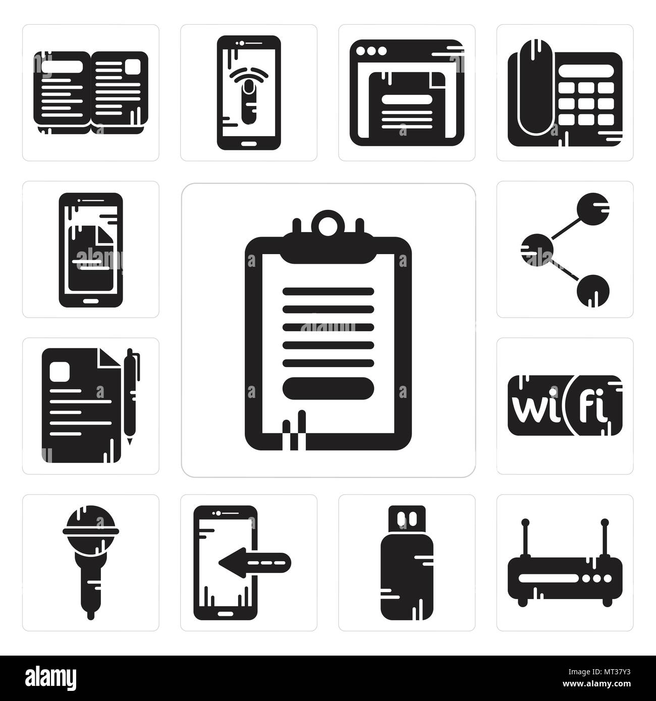 Wireless router linear icons Stock Vector Images - Alamy