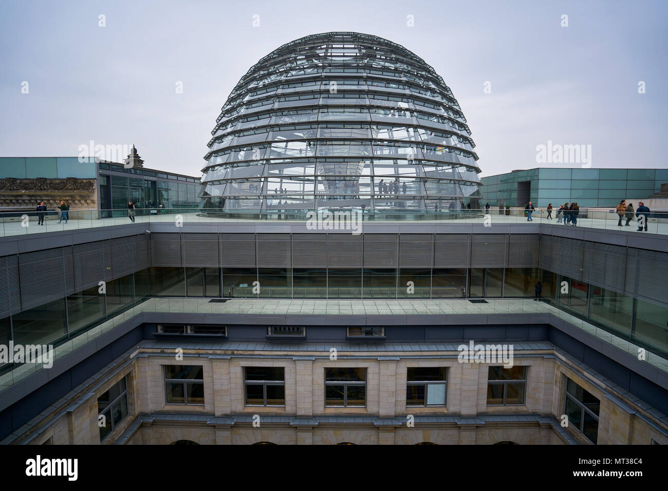 Berlin, Germany - April 4, 2017: Top glass structure on top of the ...