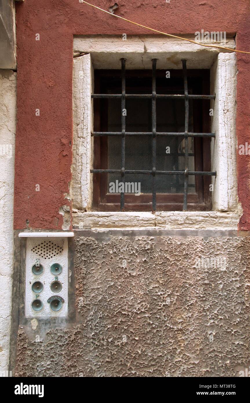 Old window in a section of wall, Venice Stock Photo - Alamy