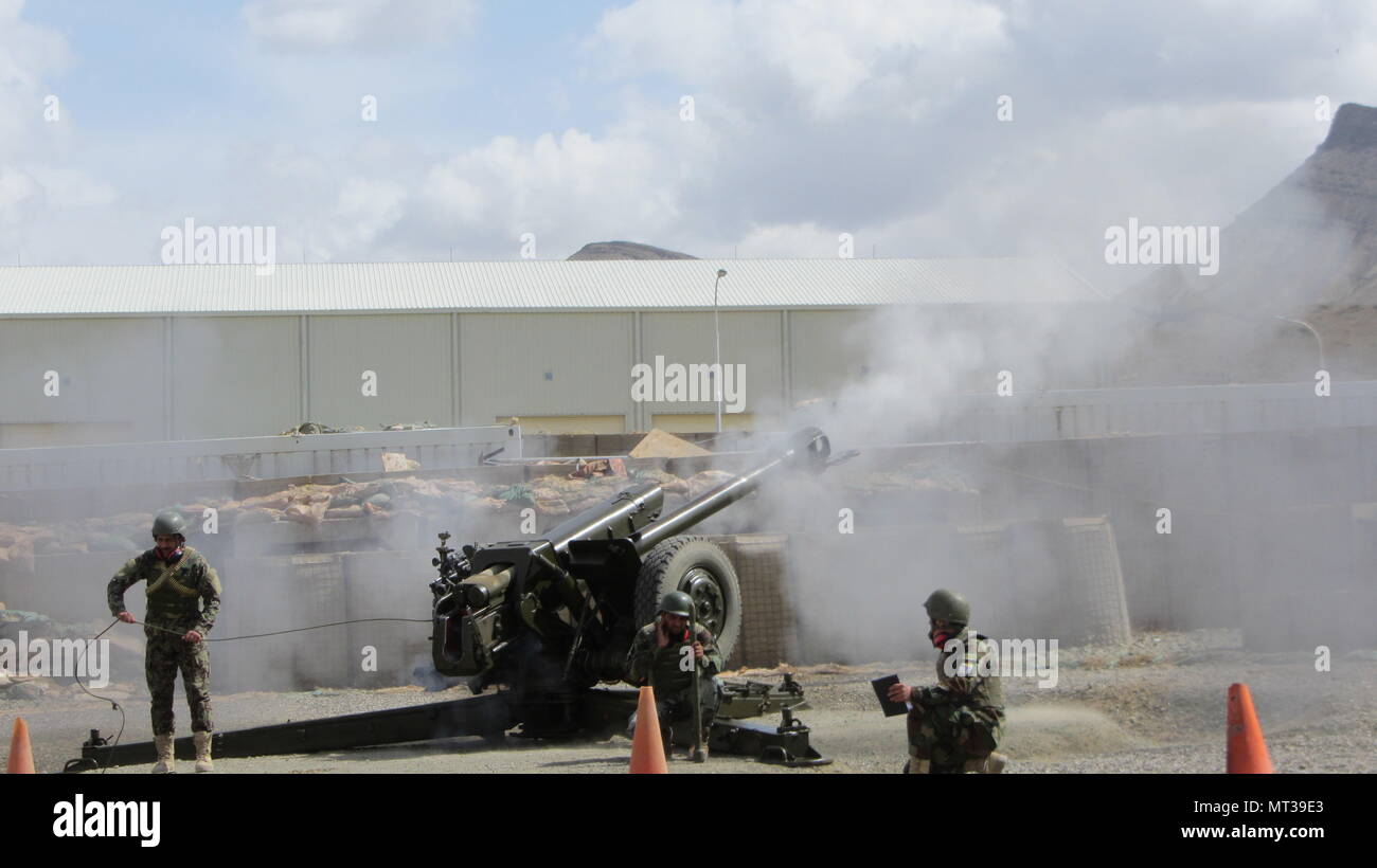 An artillery crew from the Afghan National Army 203rd Thunder Corps ...