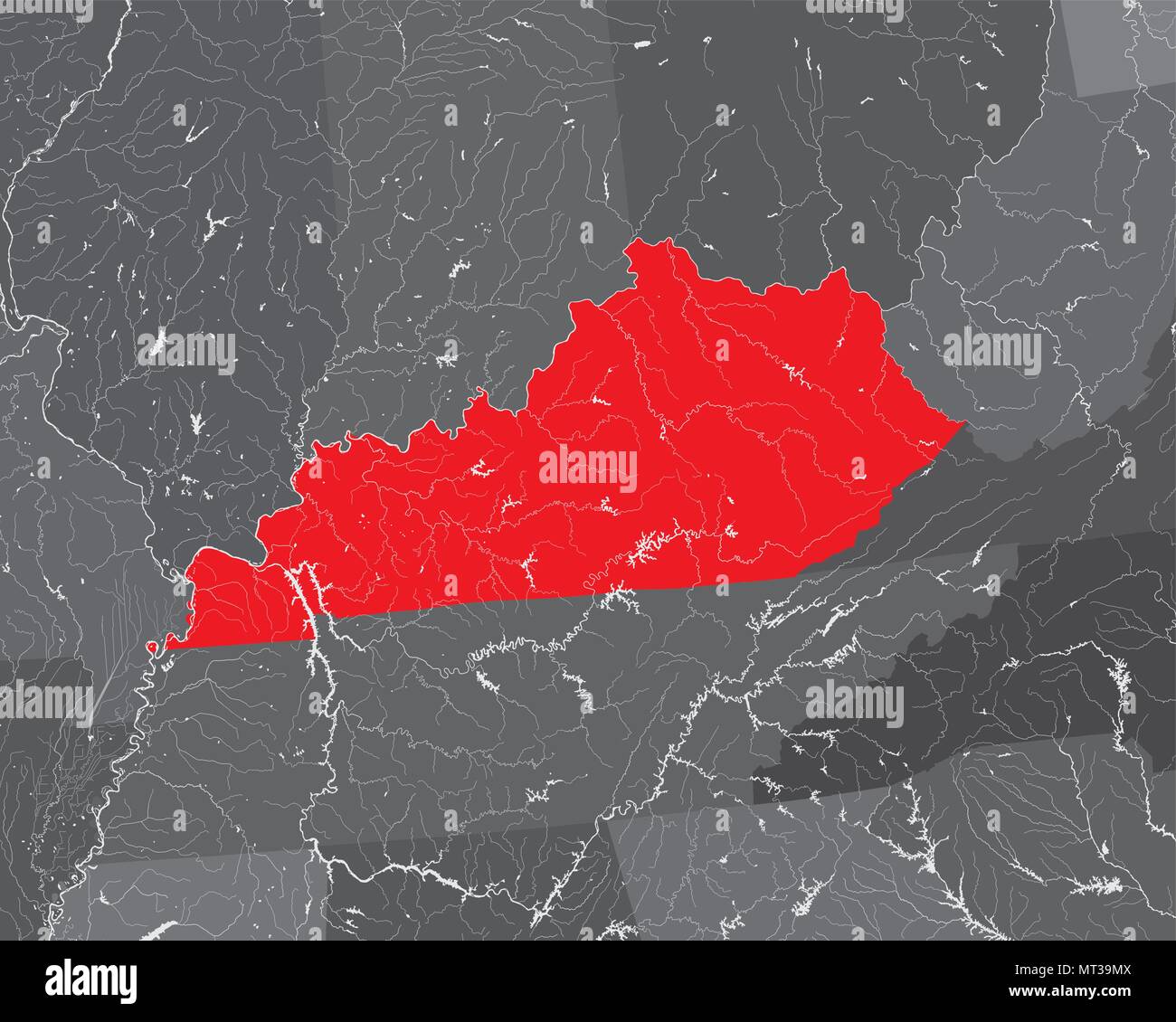 Physical map kentucky Stock Vector Images - Alamy