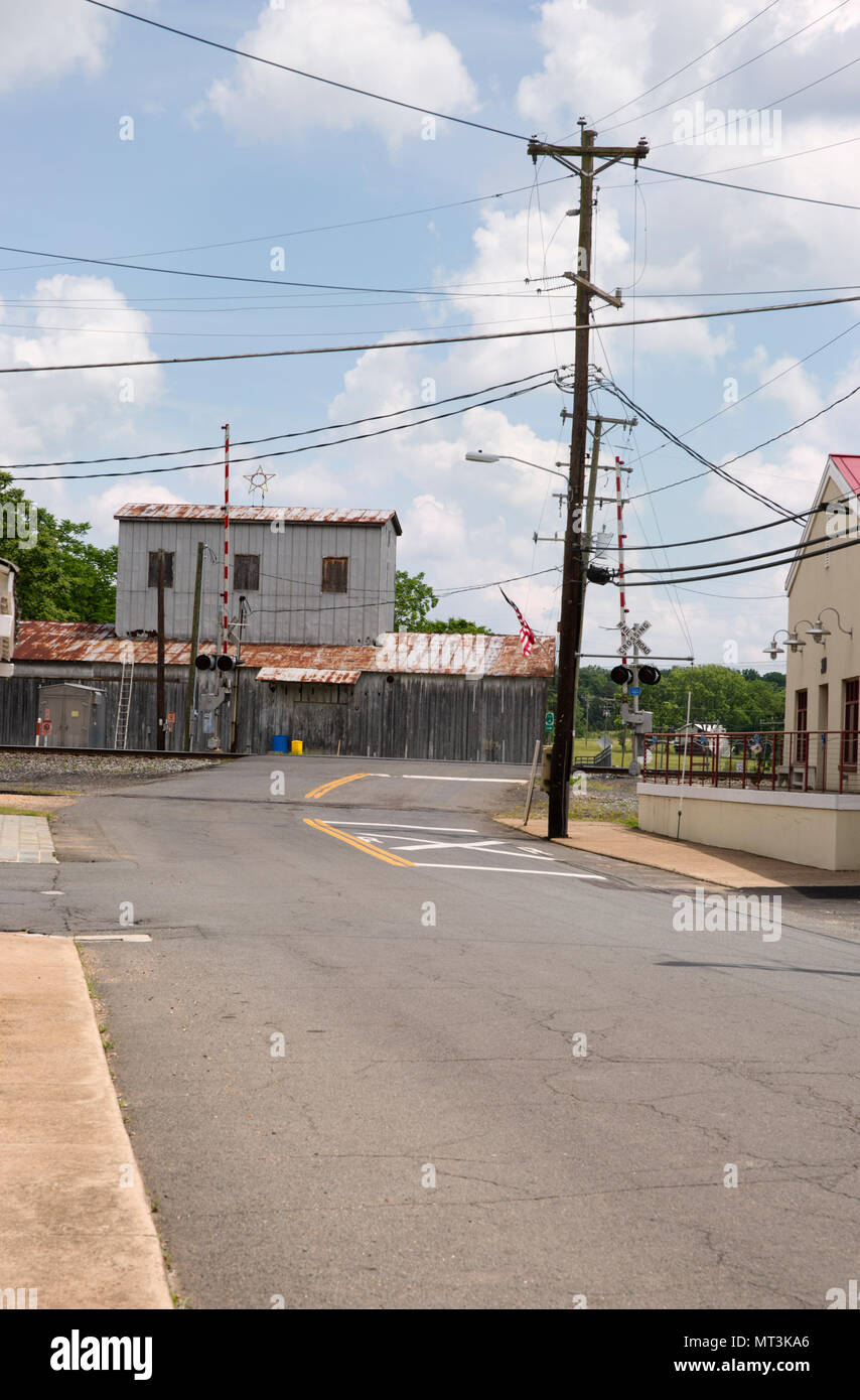 Remington Virginia Main Street with blue sky and clouds Stock Photo - Alamy