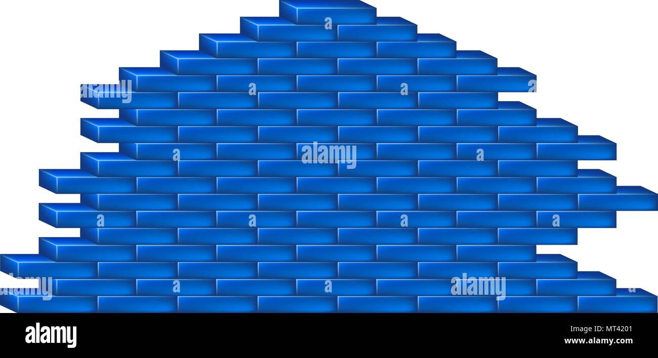 Brick wall in blue design on white background Stock Vector Image & Art ...