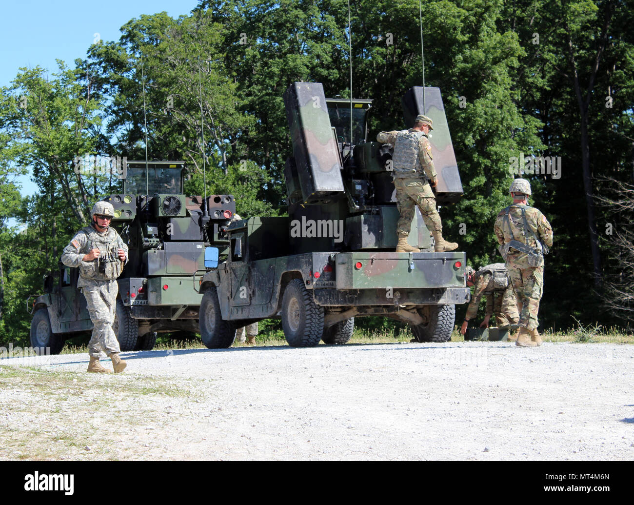 Soldiers with the 174 Air Defense Artillery Brigade prep their Avenger ...