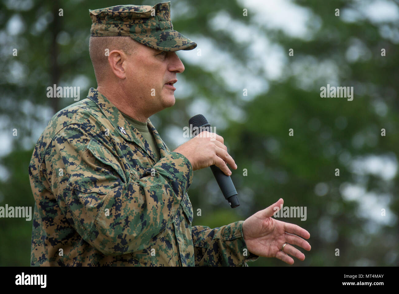 U.S. Marine Corps Col. Peter C. Farnum, commanding officer of Weapons ...