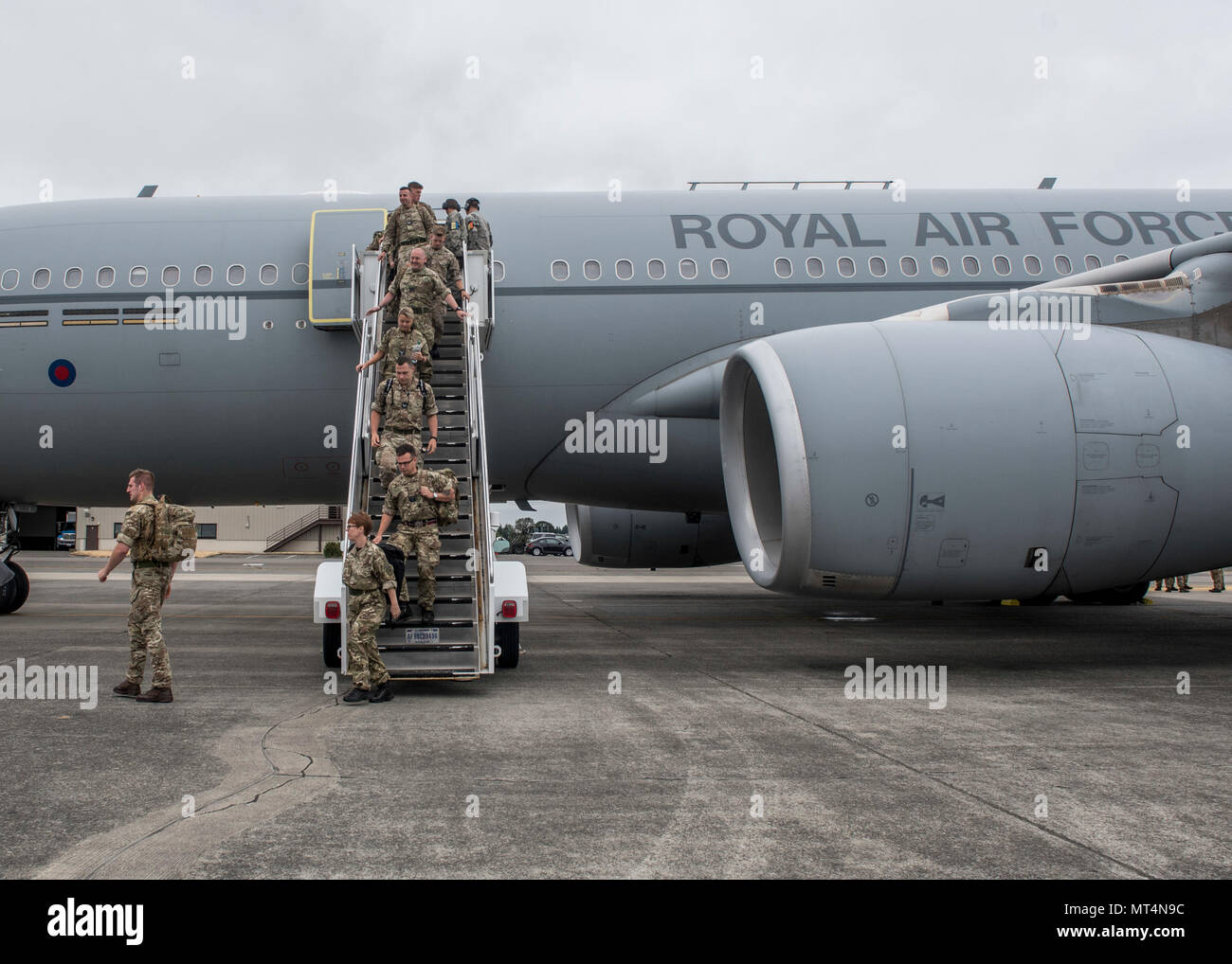 Members of the United Kingdom Force Protection Detachment, the first ...