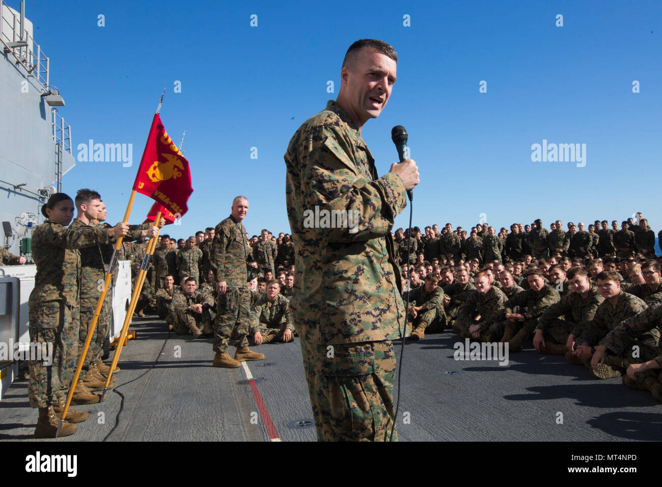 Col. Tye Wallace, commanding officer of the 31st Marine Expeditionary ...