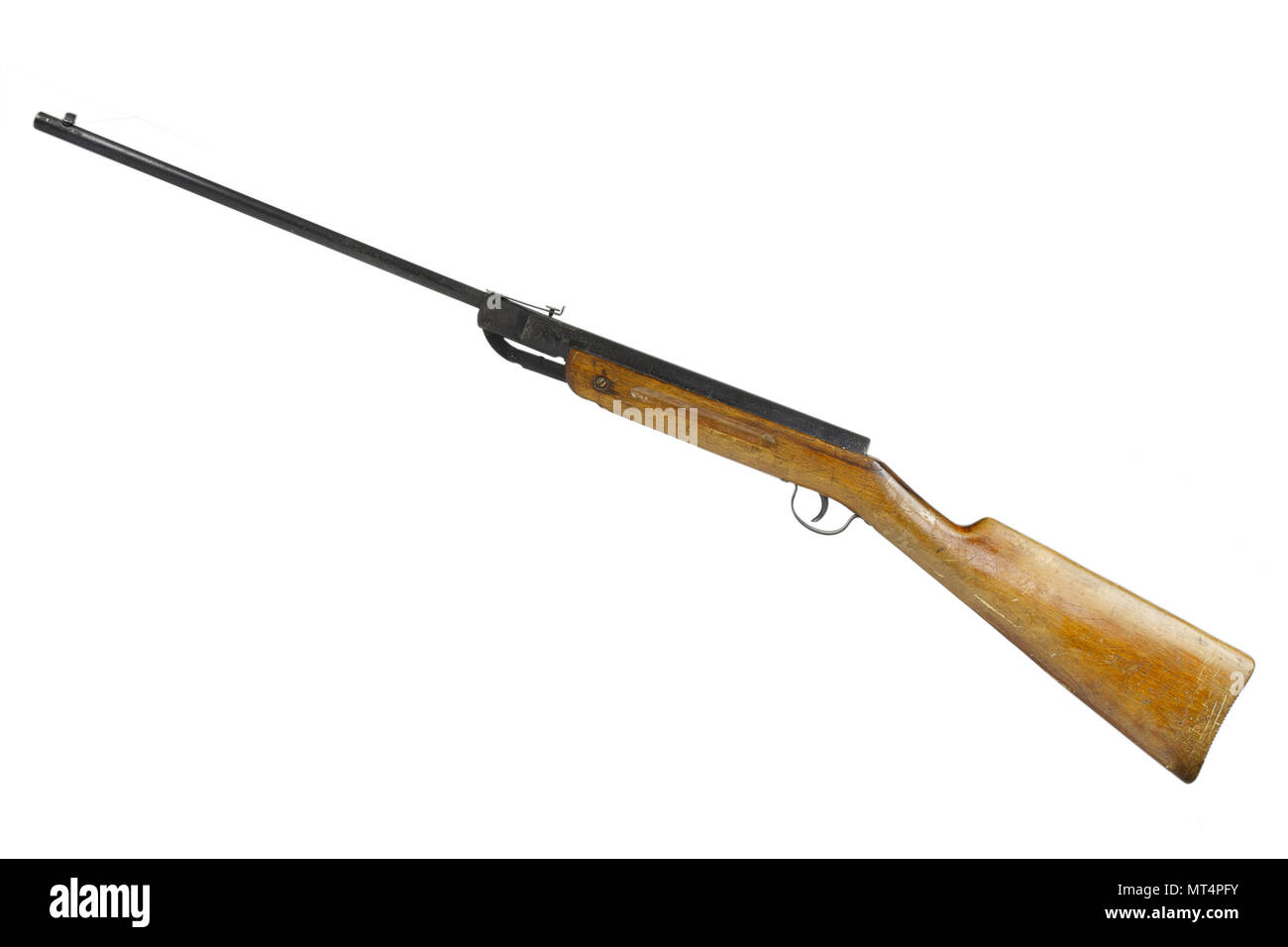 old vintage pneumatic air rifle isolated on white background Stock ...