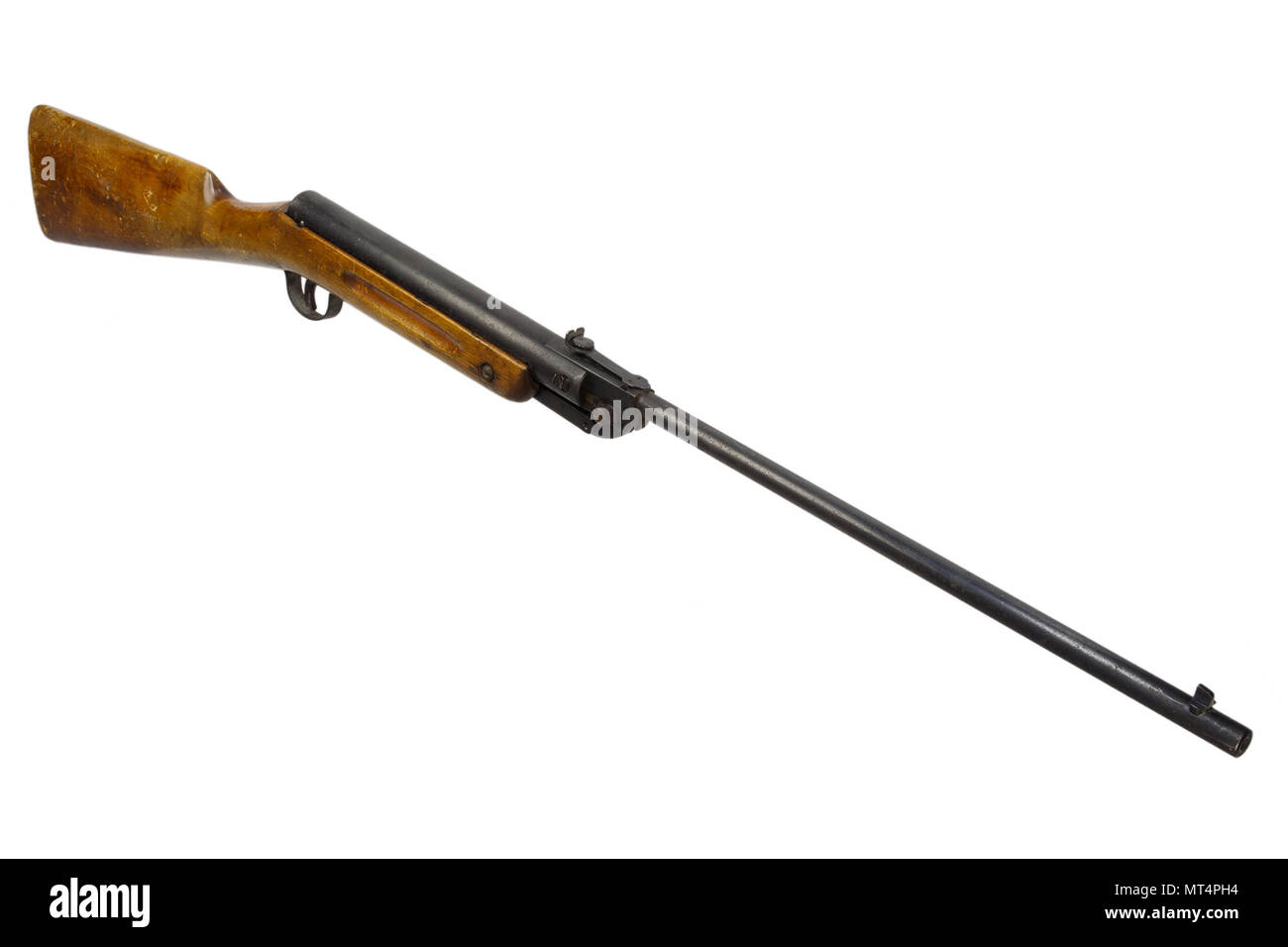 old vintage pneumatic air rifle isolated on white background Stock ...