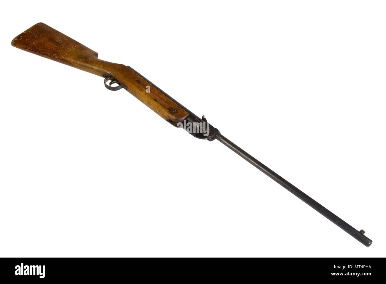 old vintage pneumatic air rifle isolated on white background Stock ...