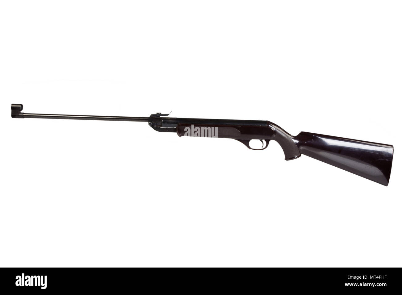 old pneumatic air rifle isolated on white background Stock Photo - Alamy
