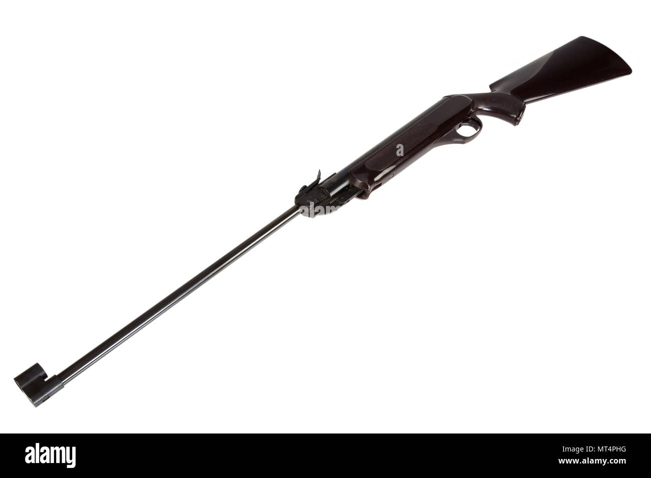 old pneumatic air rifle isolated on white background Stock Photo - Alamy
