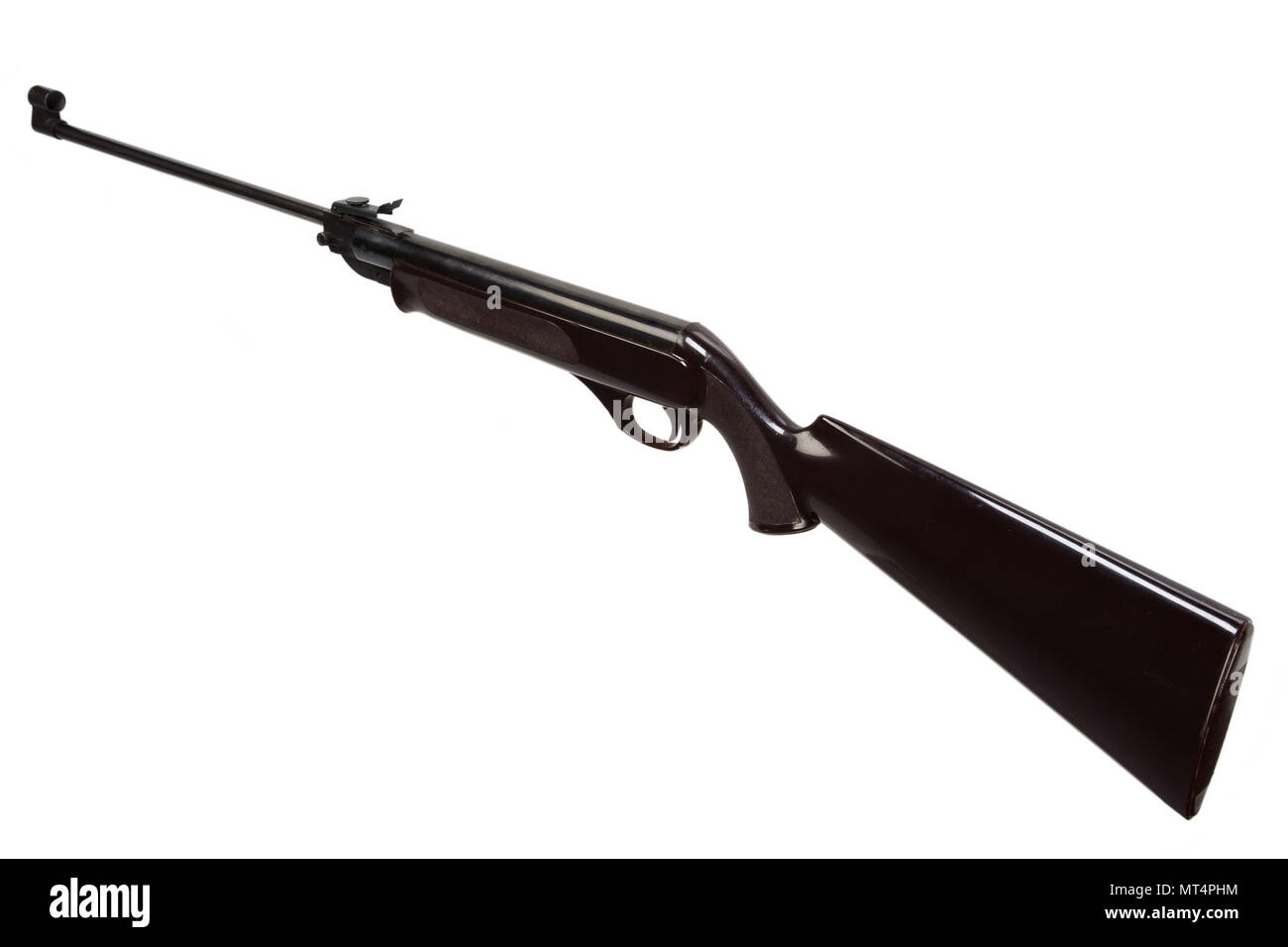 old pneumatic air rifle isolated on white background Stock Photo - Alamy