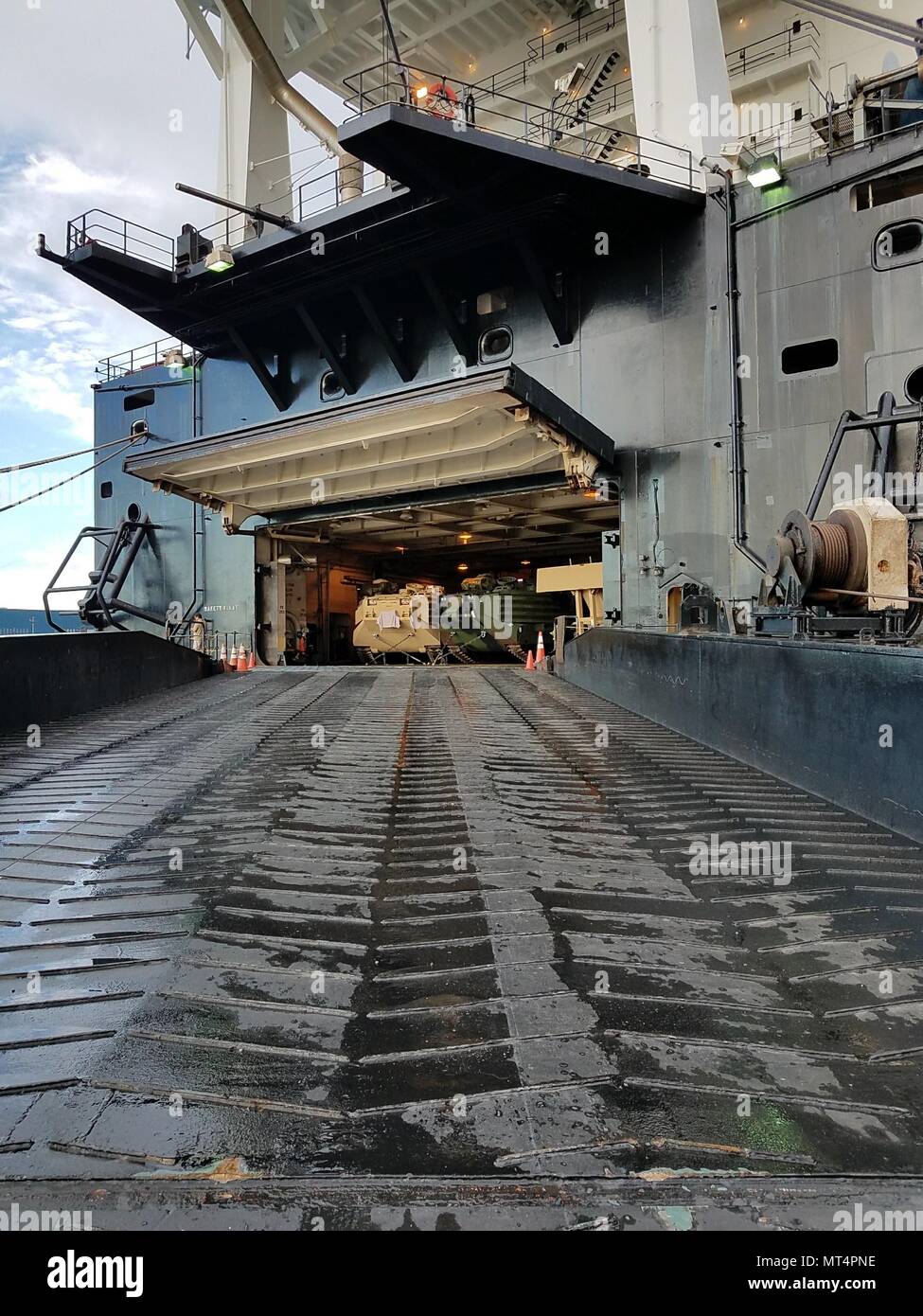 Ramp of the USNS Lopez. U.S. Navy Photo by LT Arthur Stone Stock Photo ...