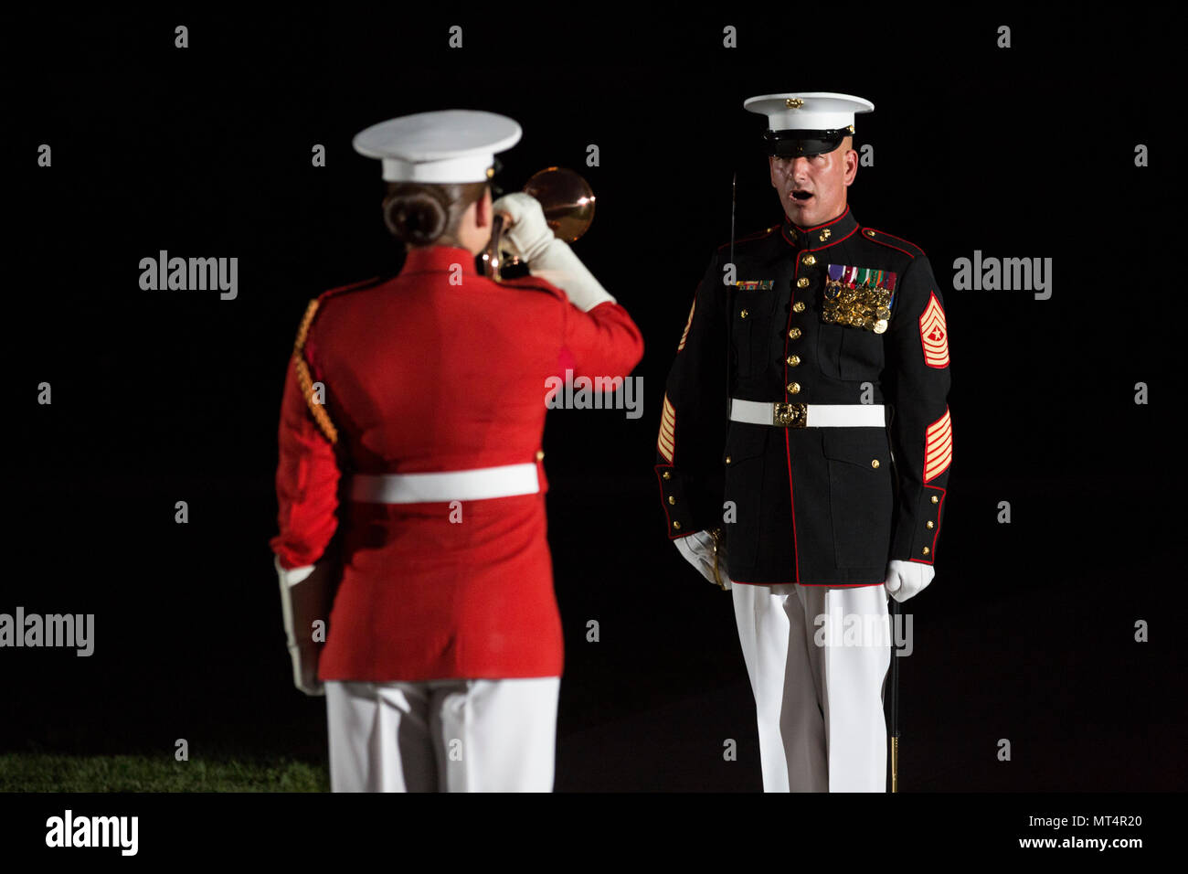 U.S. Marine Corps Staff Sgt. Cody Williams, ceremonial bugler, Marine ...
