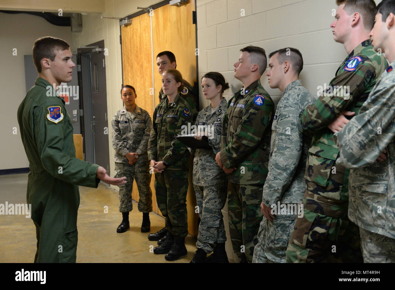 Civil Air Patrol cadets prepare for their simulated T-6A Texan II ...