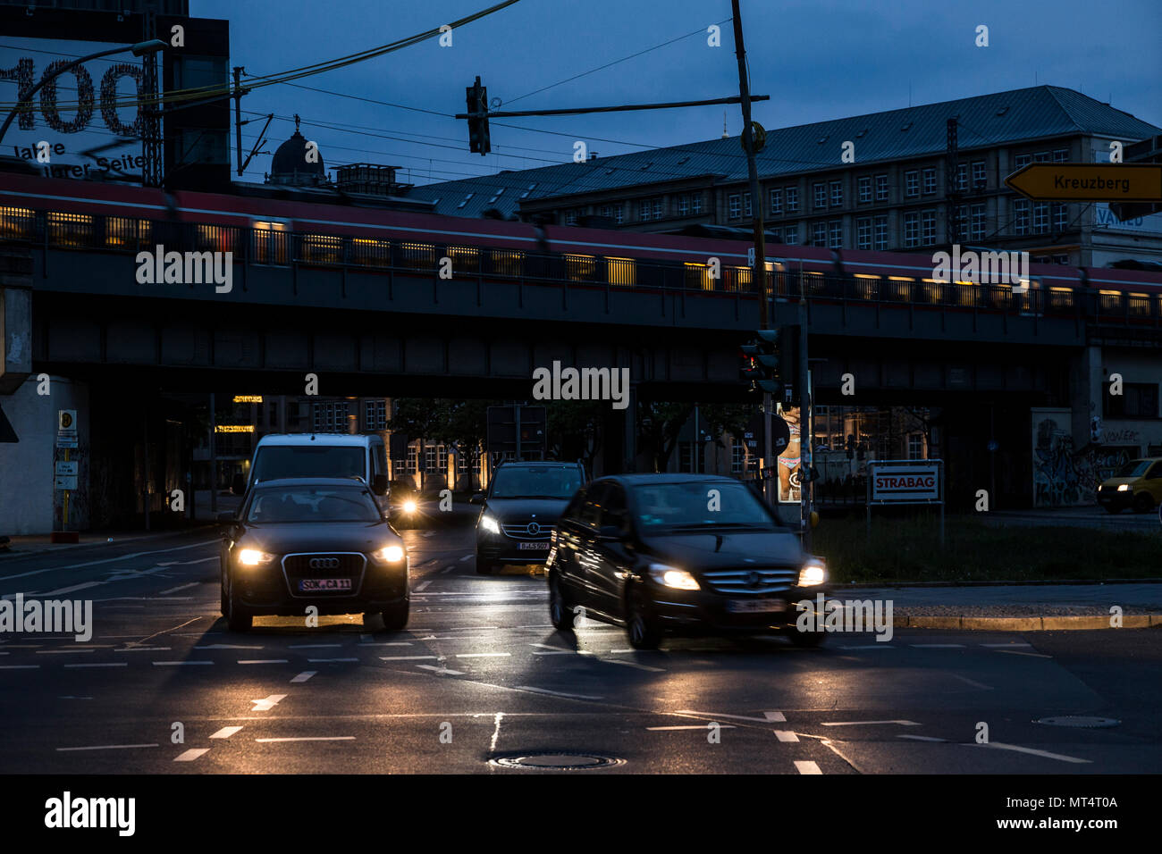 Traffic at an intersection in Berlin, Germany Stock Photo - Alamy