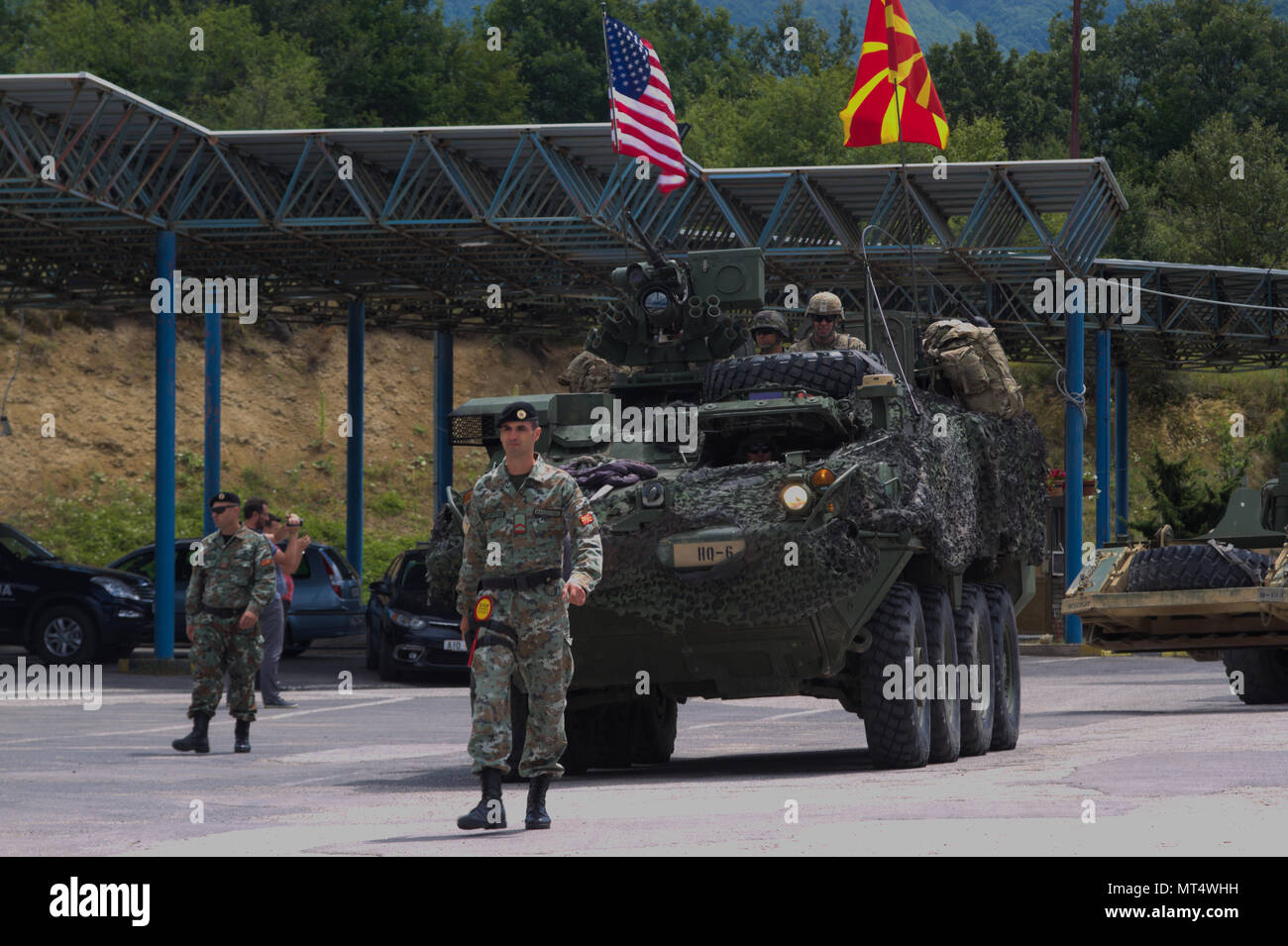 A US Army M1126 Stryker, belonging to the 2nd Cavalry Regiment, is ...
