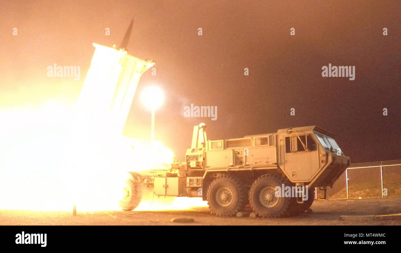 A Terminal High Altitude Area Defense (THAAD) interceptor is launched ...