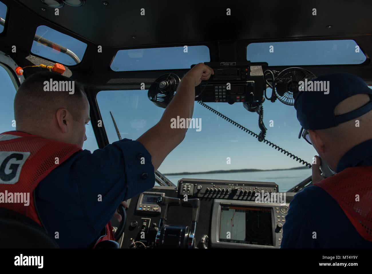 Coast Guard Station Eastport crewmembers, Petty Officer 2nd Class Cory ...