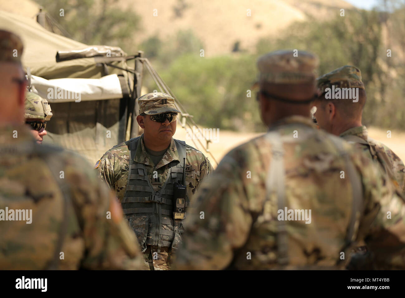U.S. Army Capt. Gustavo Madrigal, center, with 4th Cavalry Multi ...