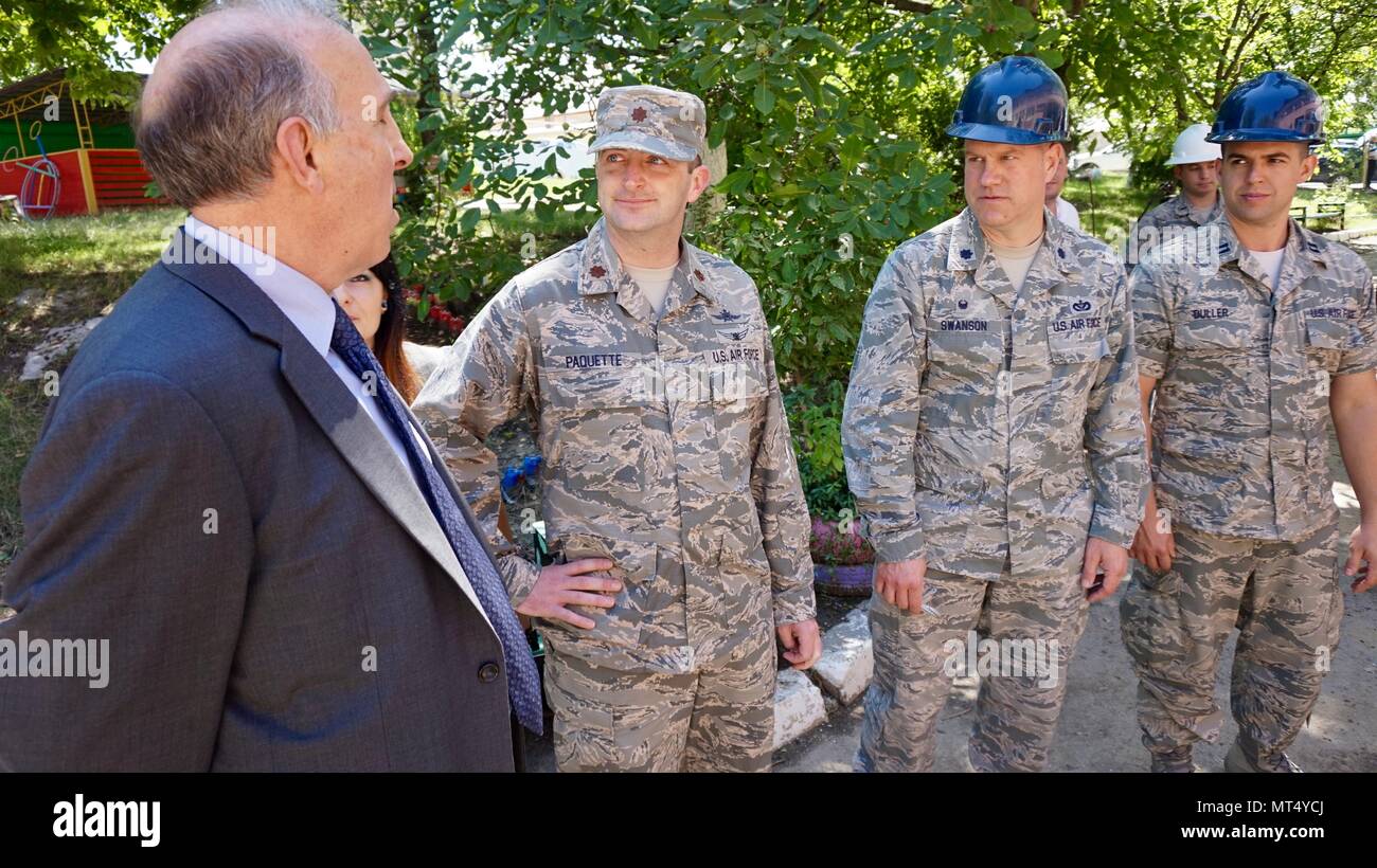 At center, Lt. Col. Eric Swanson, commander of the 113th Civil Engineer ...