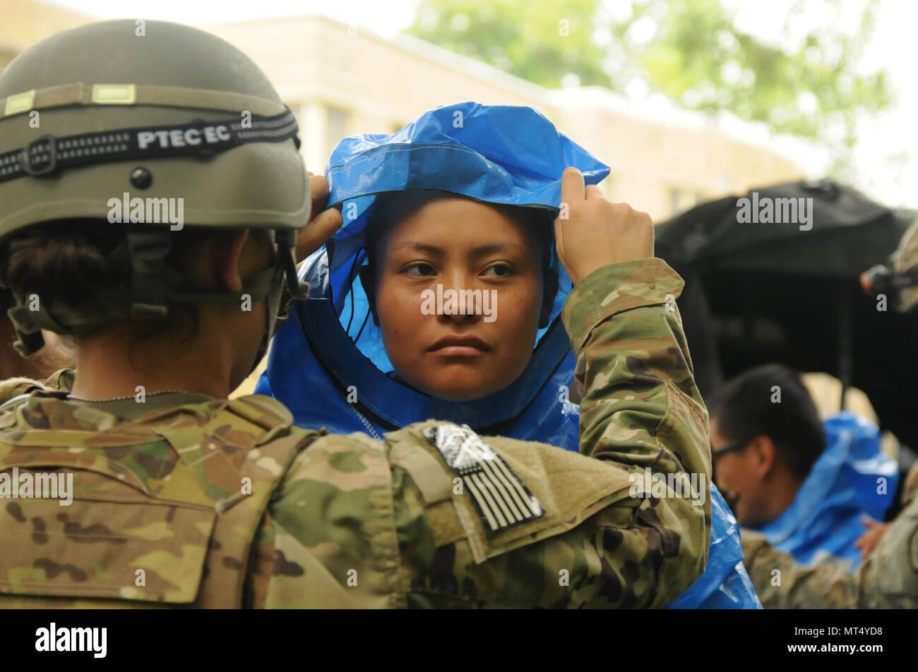 U.S. Army Soldier Pfc. Cheyanne White (left) and Pfc. Marina Hawk, both ...