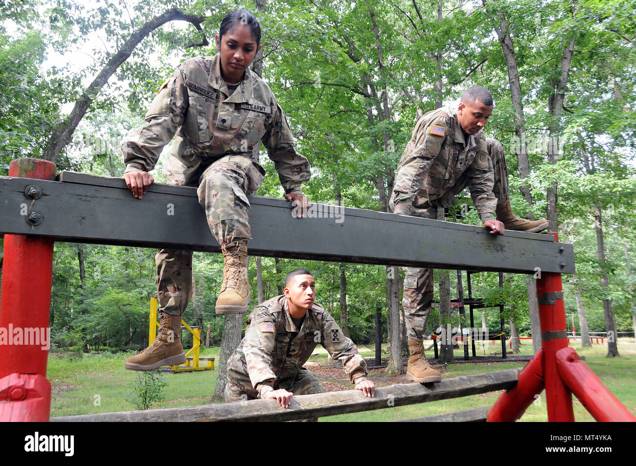 Army Reserve Soldiers are photographed July 27 on the obstacle course ...