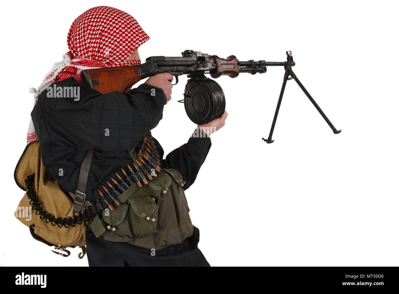 mujahid with machine gun isolated on white Stock Photo - Alamy