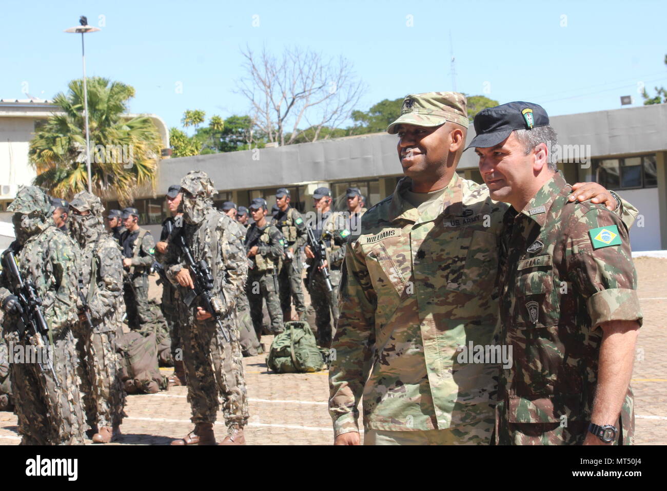 Lt. Col. Chike Williams, U.S. Army Section Chief in Brazil, and a ...