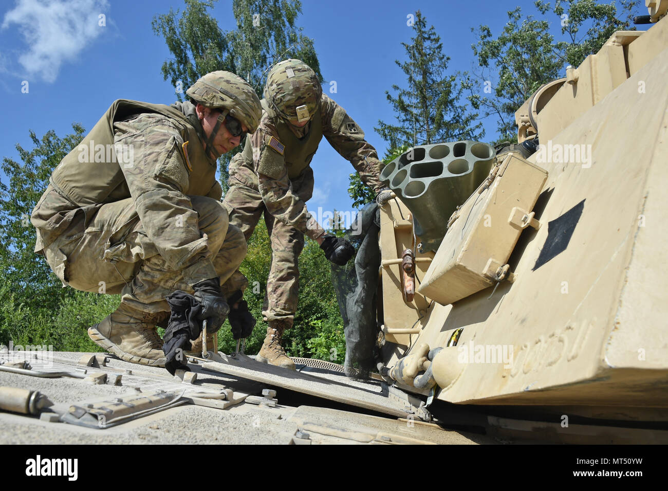 U.S. Soldiers with Aggressor Company, 1st Battalion, 68th Armor ...