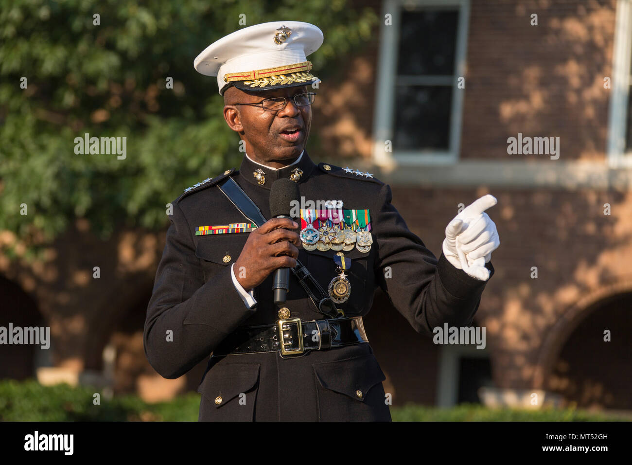 U.S. Marine Corps Lt. Gen. Ronald L. Bailey speaks to Marines and ...