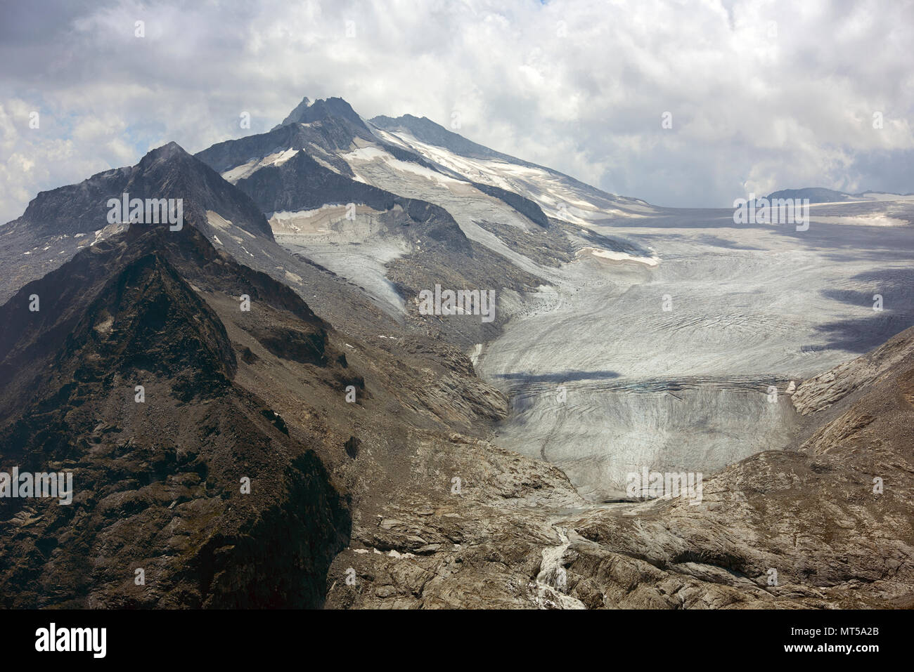 Ghiacciaio Presena (Bs) Italy, the riverbed of the Mount Adamello Stock ...
