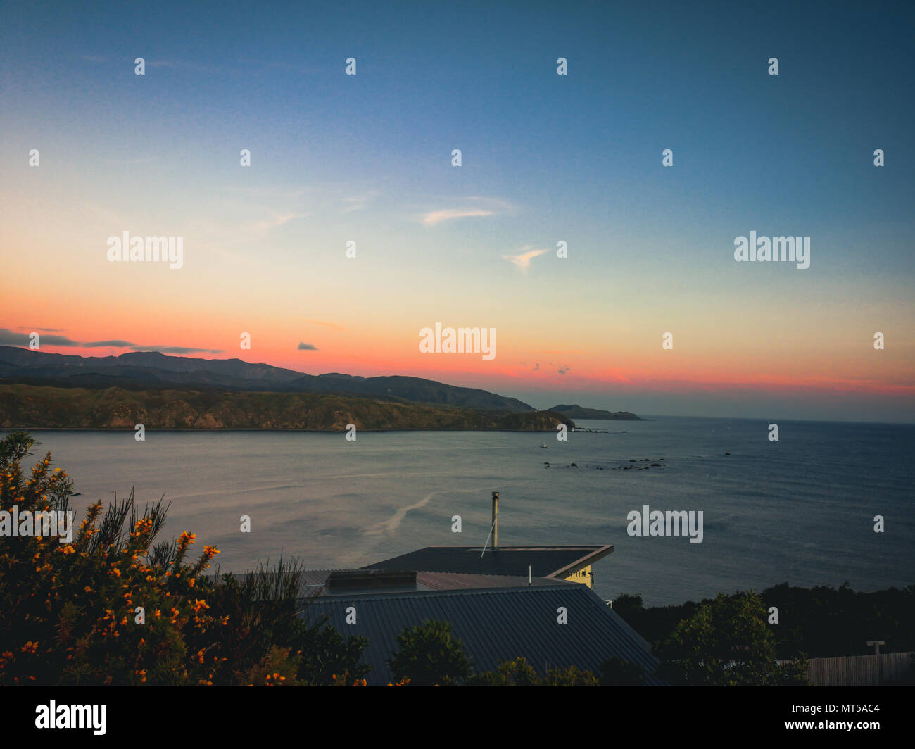 Sunset at Wellington New Zealand landscape Stock Photo - Alamy
