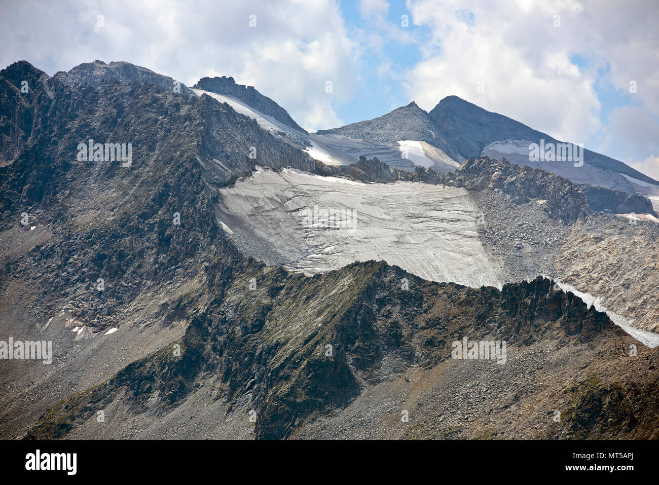 Ghiacciaio Presena (Bs) Italy, the riverbed of the Mount Adamello Stock ...
