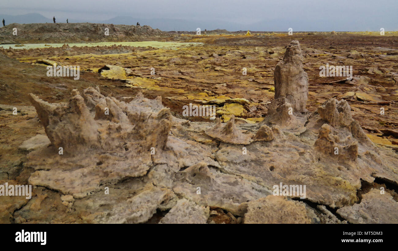 Salt structure close-up inside Dallol volcanic crater in Danakil ...