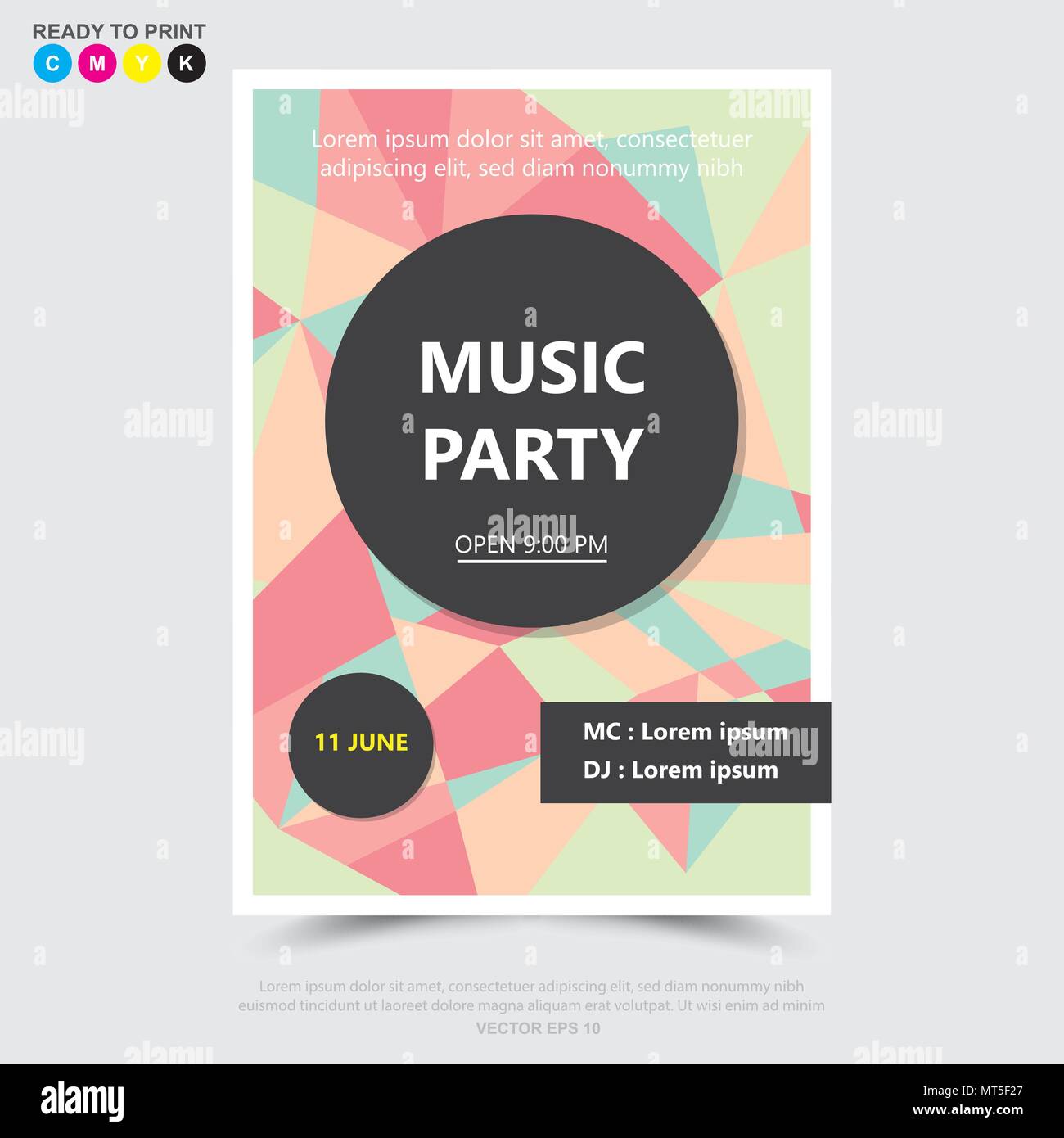 Party music poster,brochure,flyer design template Stock Vector Image ...